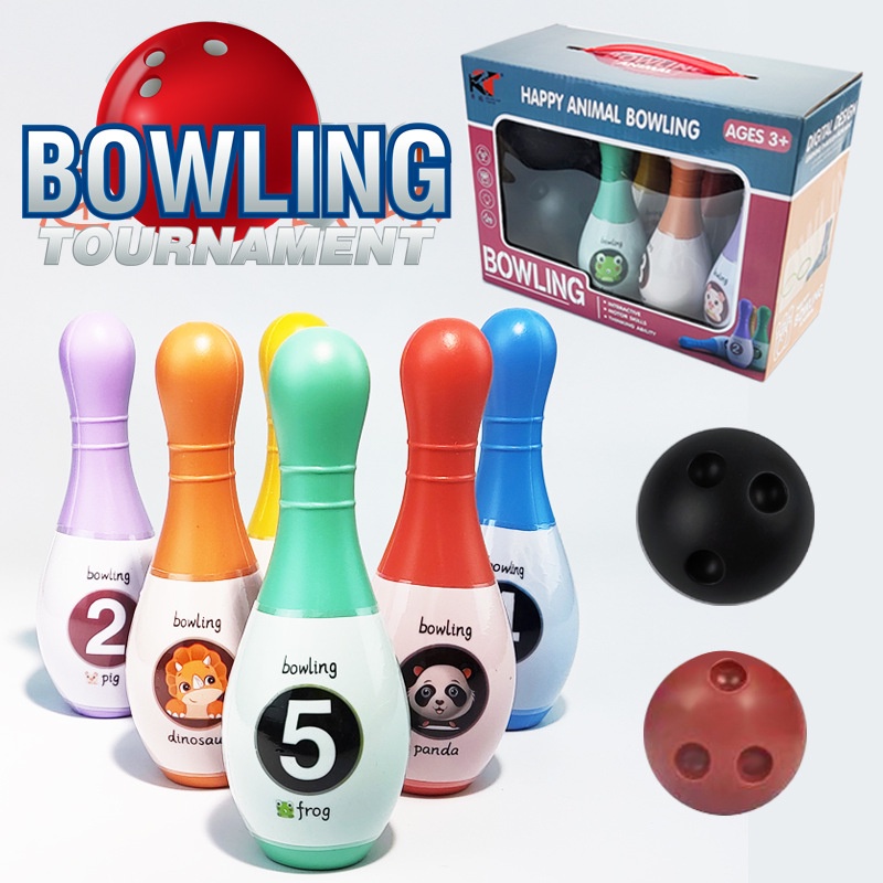 Mini Bowling Game set, 2 balls+6 pins. Light weight indoor activity ...
