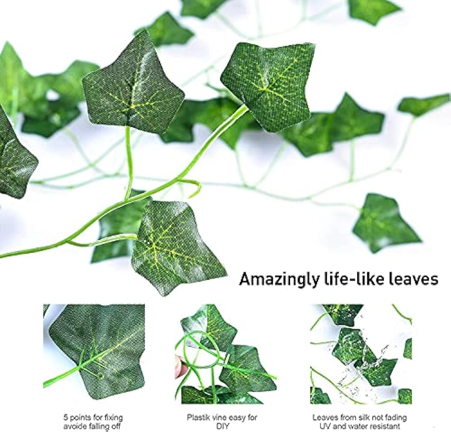 20 LED Ivy String Lights,Fake Ivy Vine String Lights,Artificial Ivy ...