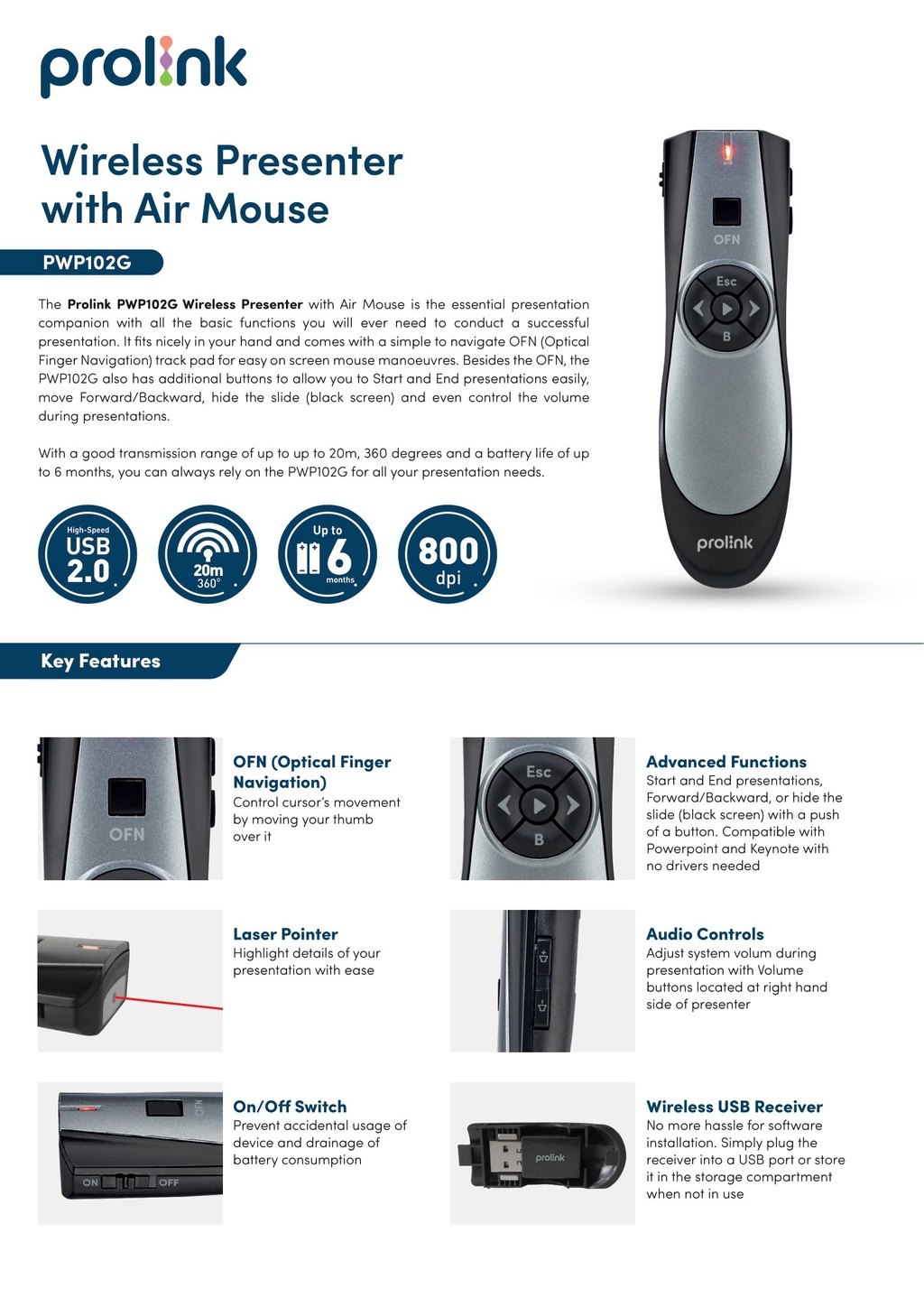 [OFN Air Mouse Cursor] Prolink PWP102G Wireless Presenter/ Wireless ...