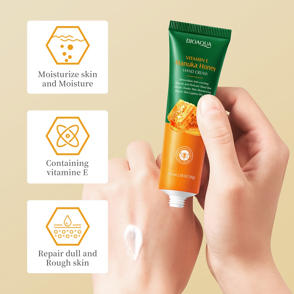 MAY BIOAQUA Vitamin E Manuka Honey Hand Cream Hydrating Moisturizing Hand Cream 30g | Shopee ...