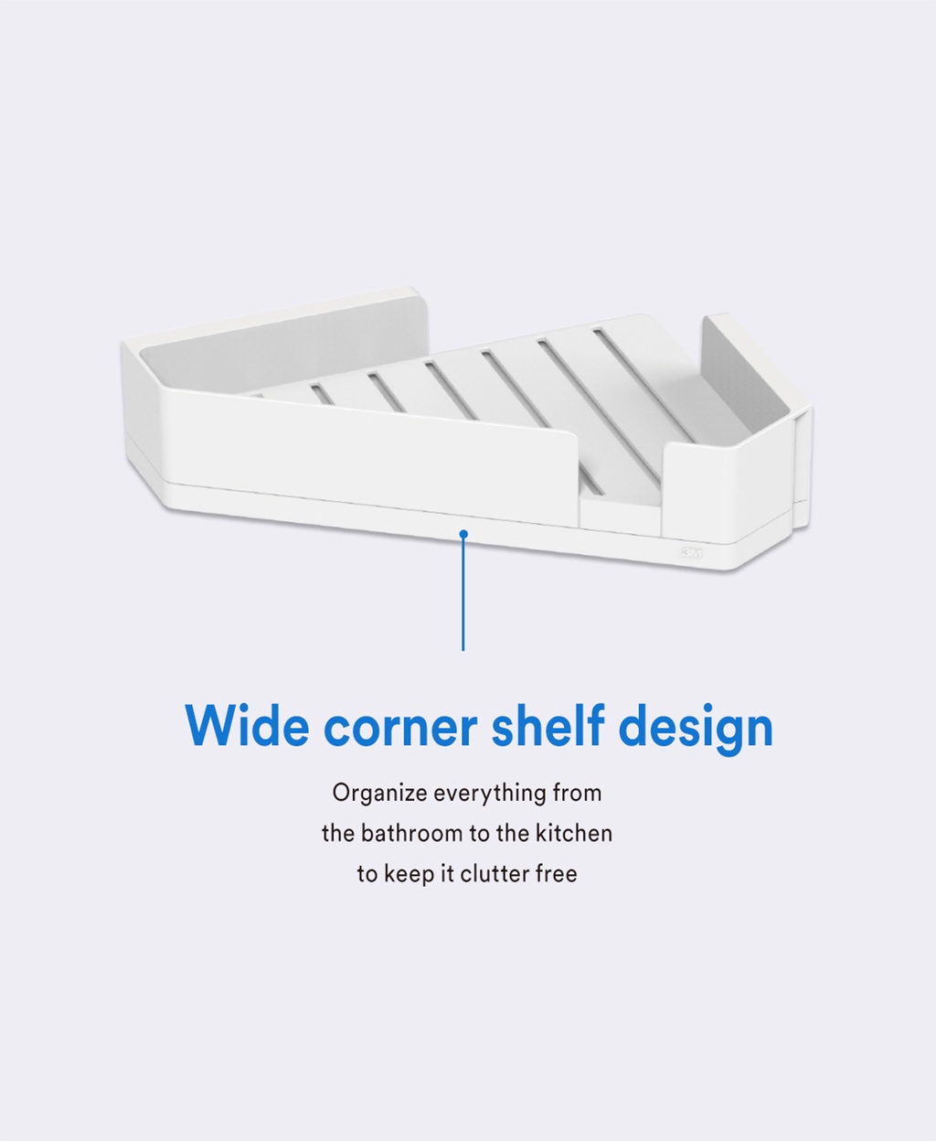 3M™ Command™ Bathroom Corner Shelf, 17715, Water Resistant, No Surface ...