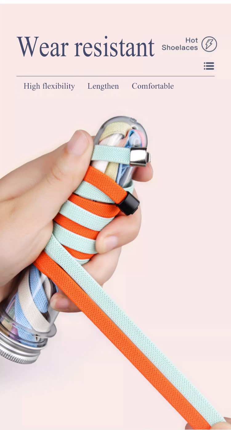 No Tie Shoe Laces Press Lock Flat Laces For Kids Adults 8mm Width Easy ...