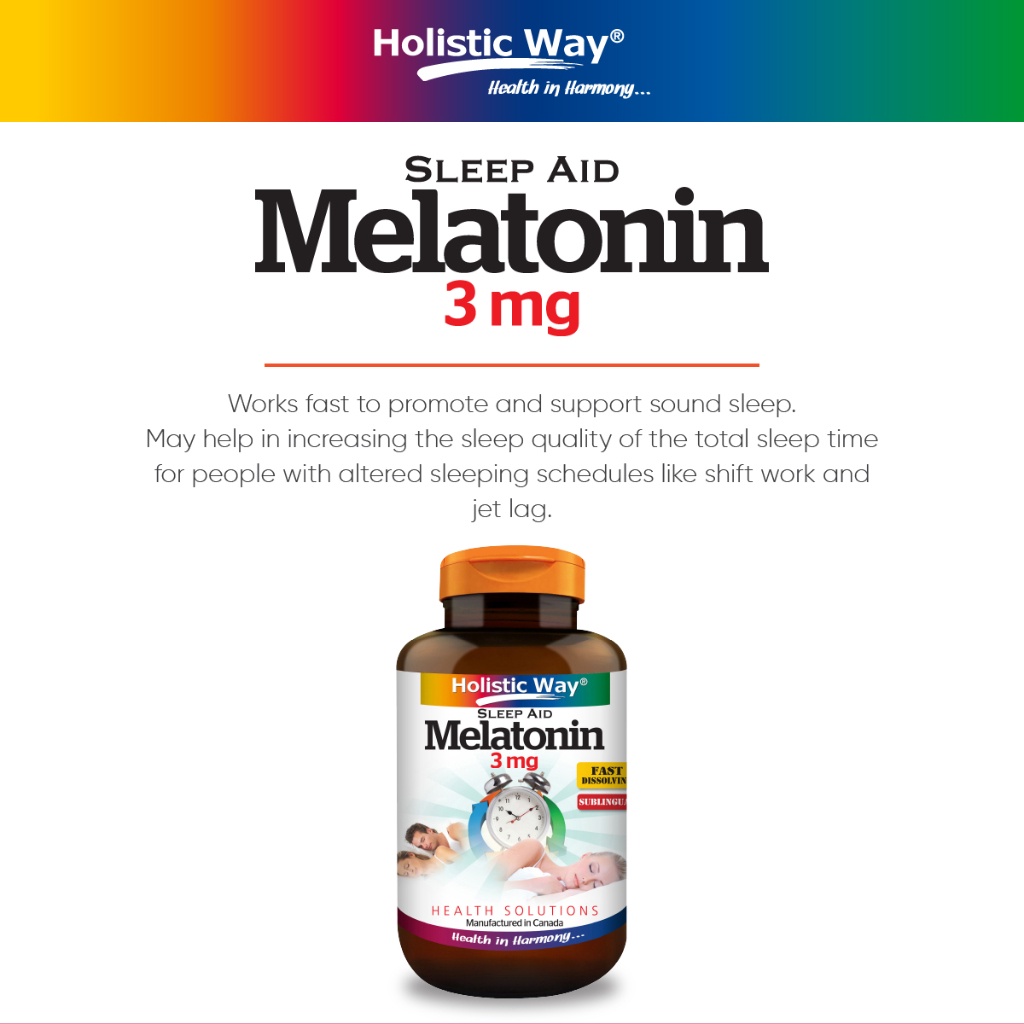 Holistic Way Sleep Aid Melatonin 3mg - Vegetarian (90 Tablets) | Shopee ...