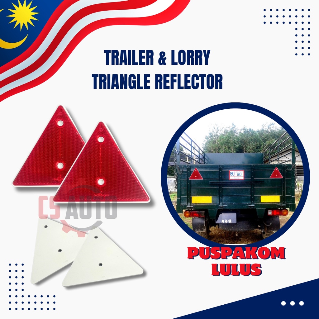 CAHAYA Cs 1pc Sebiji Triangle Reflective Light Reflector Triangle Lorry ...