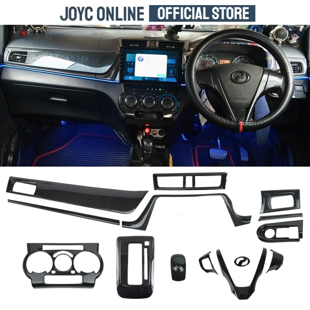 Perodua Bezza 2019 - 2024 Interior Carbon Fiber cover dashboard door ...