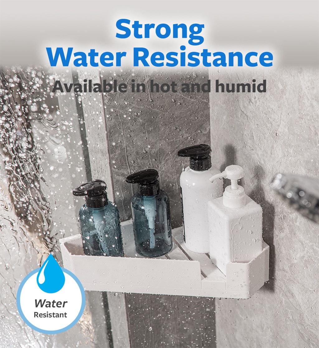 3M™ Command™ Bathroom Corner Shelf, 17715, Water Resistant, No Surface ...