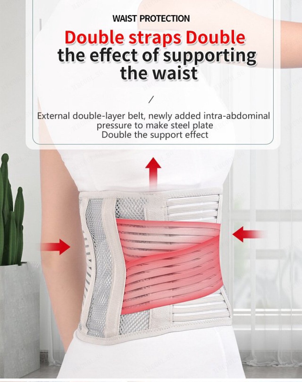 🎈HOT🎈 Waist Back Support Belts Waist Trainer Compression Springs Spine ...