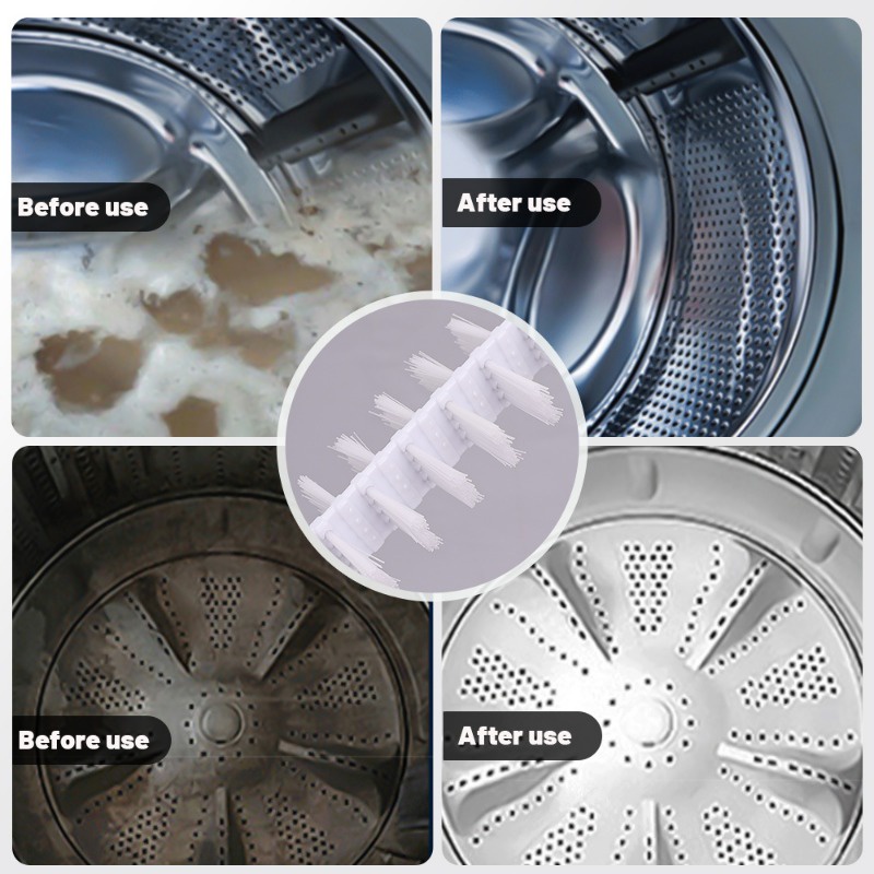 Rolling Washing Machine Cleaning Brush - Long Handle Washer Dryer Scrub ...