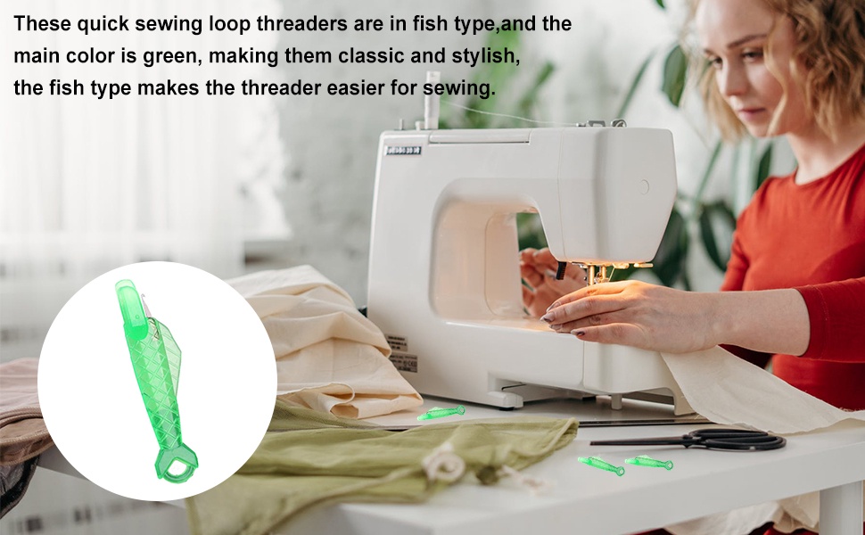 5PCS Auto Needle Threader Wire Loop Fish Type DIY Simple Threader for ...