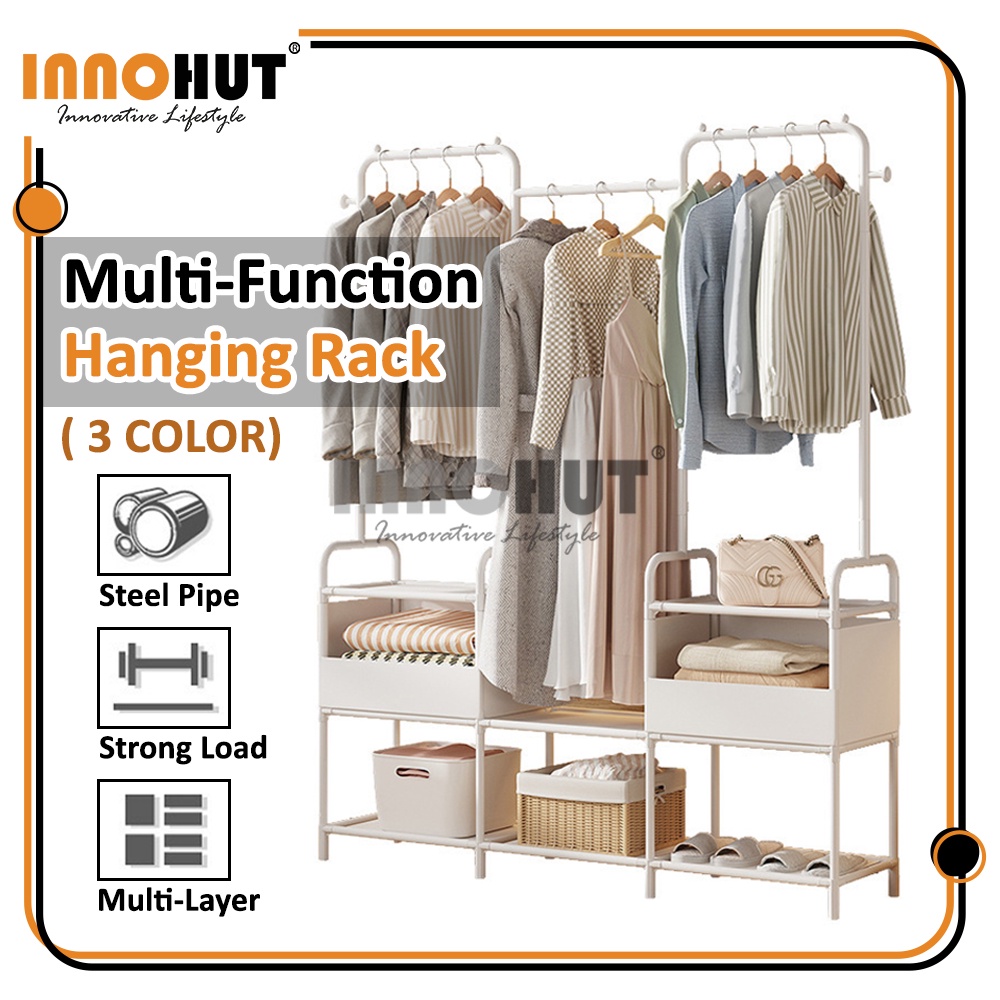 Innohut Clothes Hanging Rack Rak Baju Storage Rack Wardrobe Cabinet ...