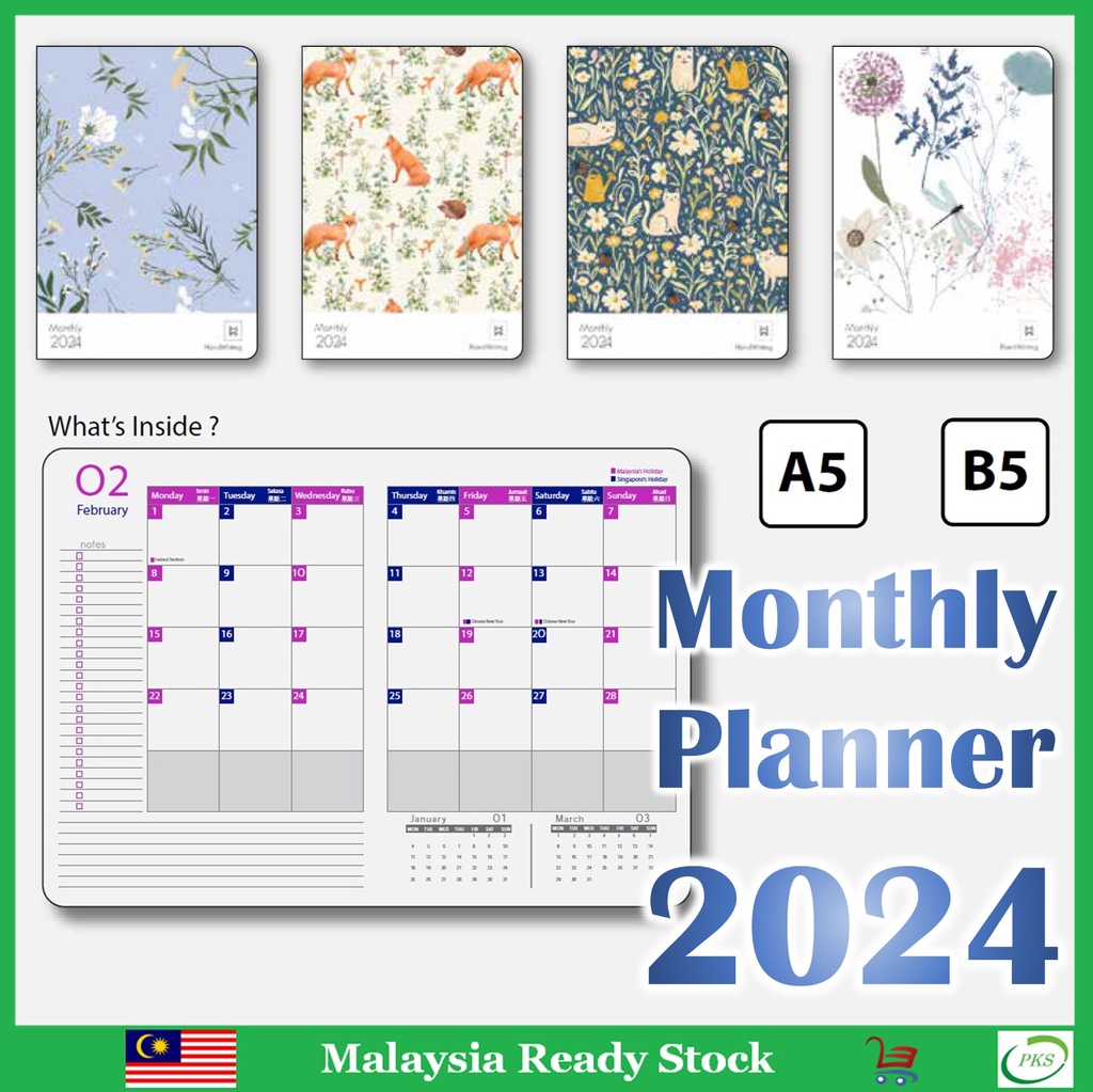 Planner Year 2024 Planner Book A4/A5/B5 Size Table Desk Planner ...