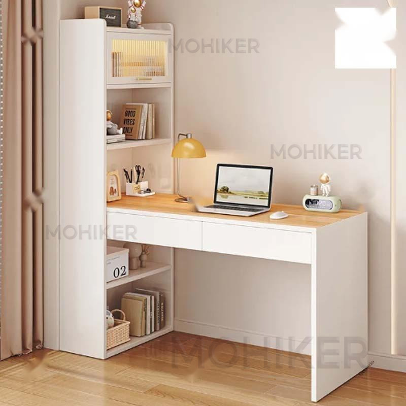 MK Bookshelf Floor To Wall Integrated Learning Desk Corner Desk Home ...