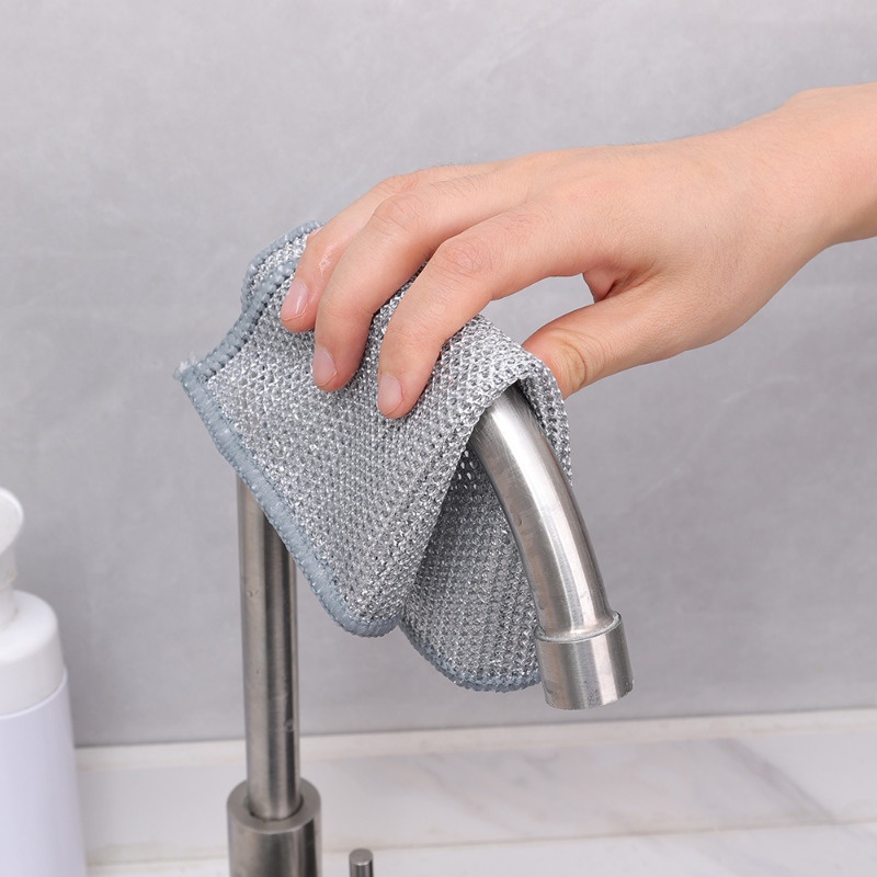 Non-Stick Oil Iron Dishrag / 20cm Double -Sided Steel Wire Dishcloths ...