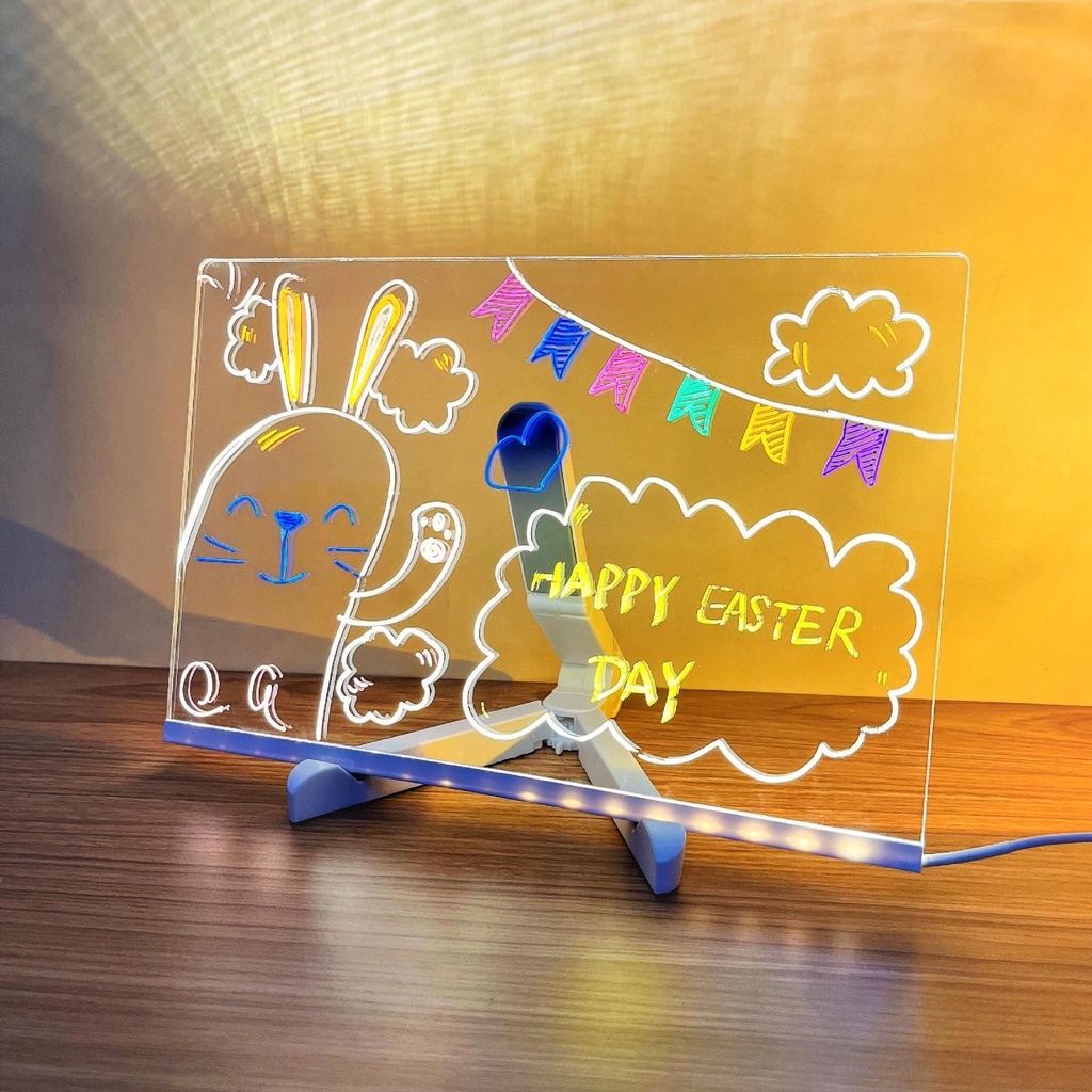 LED Note Board Erasable Message Board Clear White Board with 7pcs ...