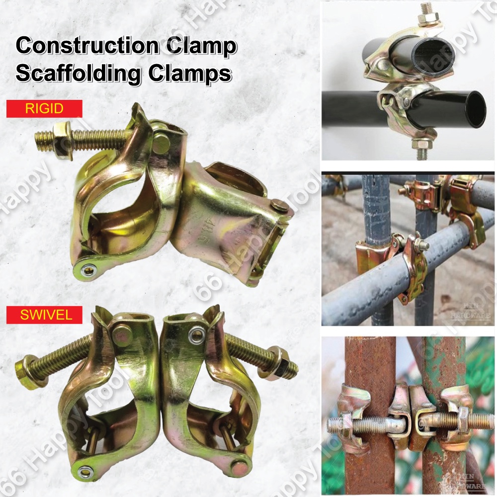Construction Clamp Rigid / Swivel Scaffolding Clamps Connector Staging ...