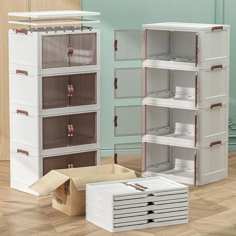 Foldable Cabinet Folding Storage Box Chest Stackable Storage Drawer ...