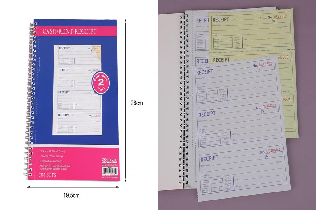 [WMP] Spiral Receipt Book Invoice Receipt Book 200 Sets 2-part ...