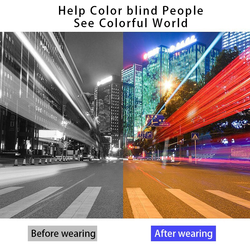 Faddish Color Blind Glasses Frame Rectangle Frame Trendy Color Blind ...