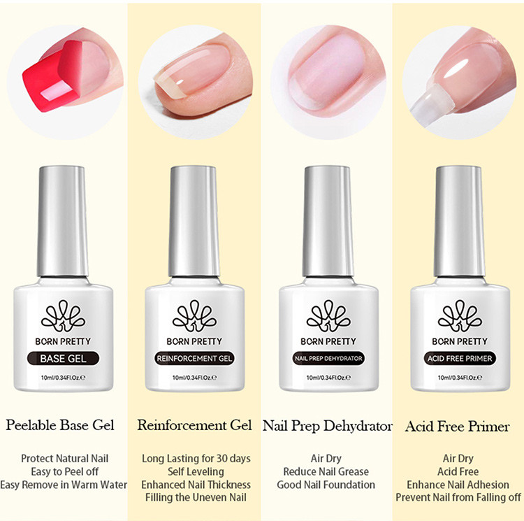 BORN PRETTY Super Top Coat Function Nail Gel Polish Base Gel Soak Off Nail Art Varnish 10ml ...