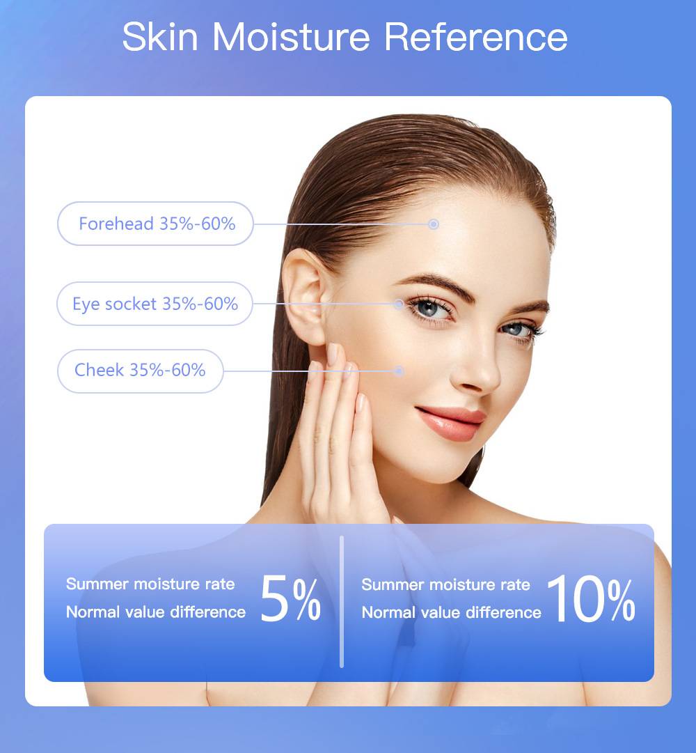 LCD Digital Skin Oil Content Moisture Analyzer Face Elasticity ...
