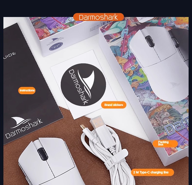 Darmoshark M3 M3 V2 E-sports Lightweight Mouse Gaming Wireless 2.4G Tri ...