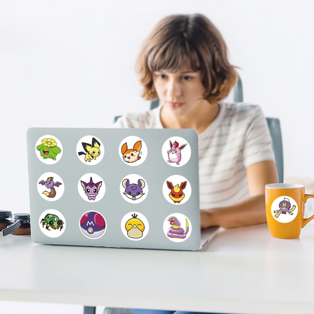 200PCS/Roll Cartoon Cute Pokémon Decorative Sealing Stickers Roll For ...