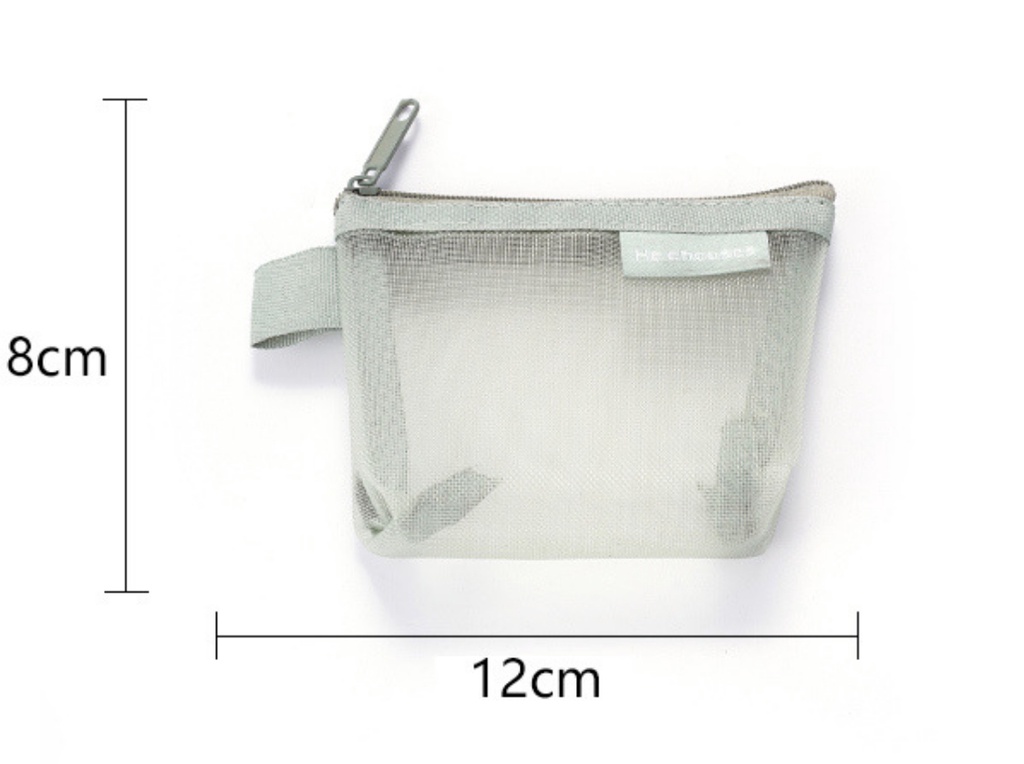 3D Mesh Coin Pouch Transparent Key Earphone Bag Triangle Storage ...