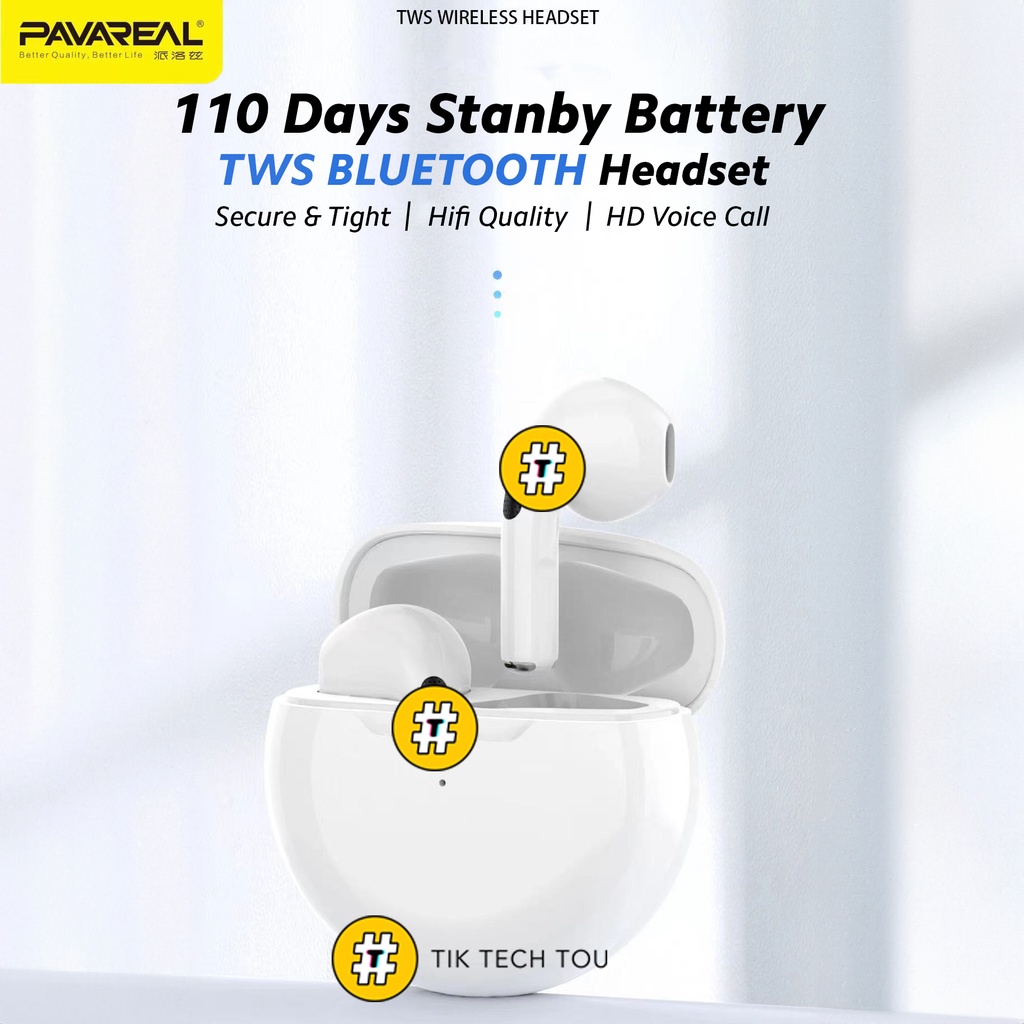 PAVAREAL TWS Wireless Round H08 (White) | Shopee Singapore
