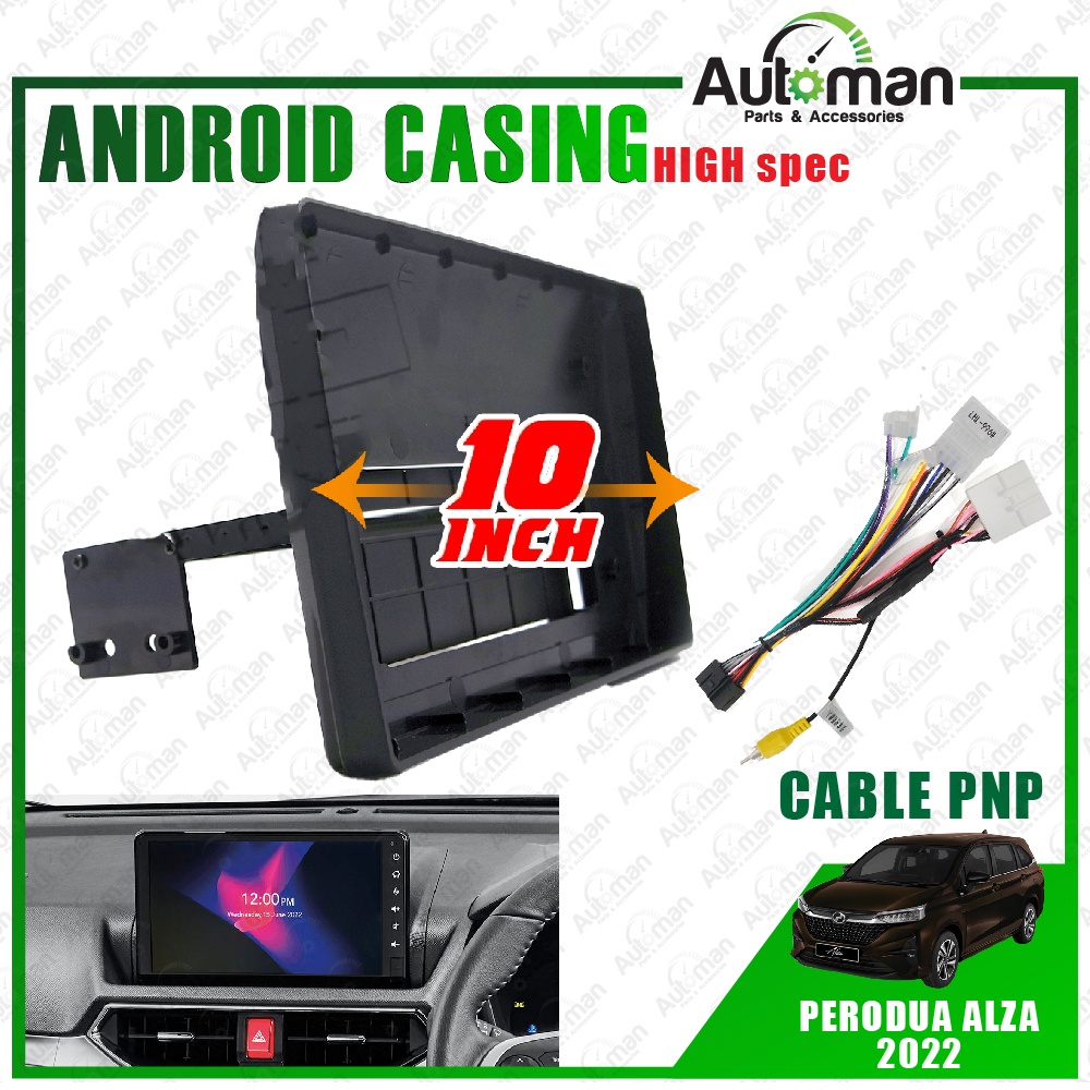 Casing Android Perodua Alza 2022 High Spec Black Dashboard Audio ...