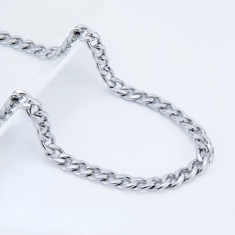 Cuban Chain Titanium Steel Clavicle Chain Men Women Unique Stackable ...
