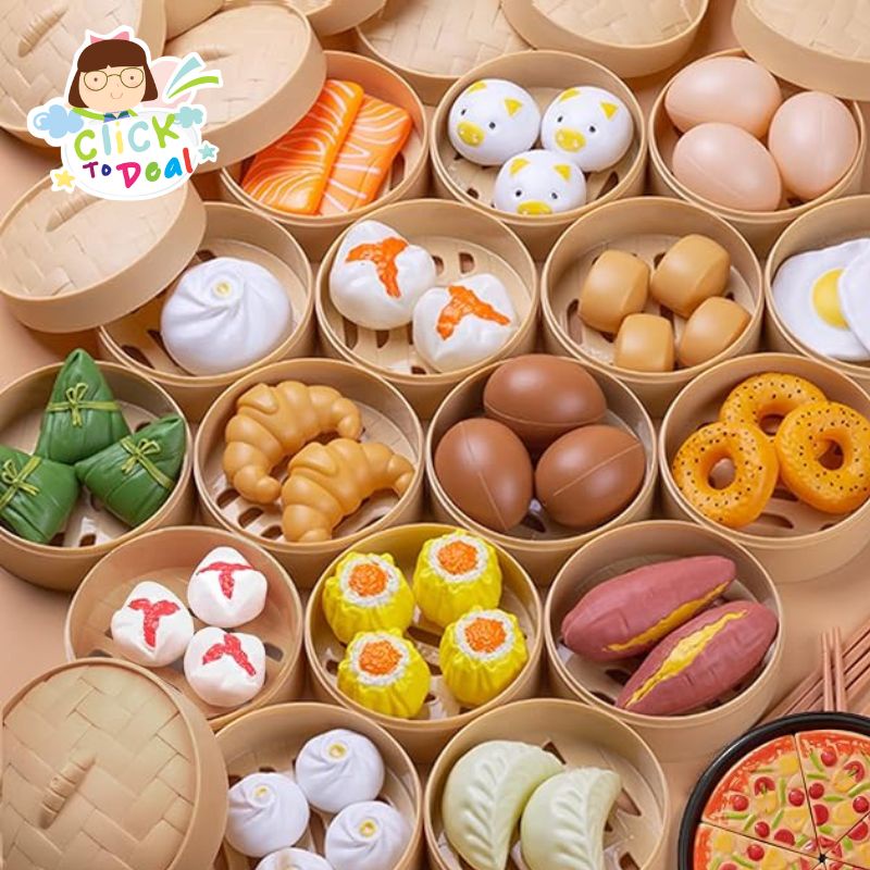 CTD Dim Sum Toy Kids Pretend Play Kitchen Playset Western Food Dim Sum ...