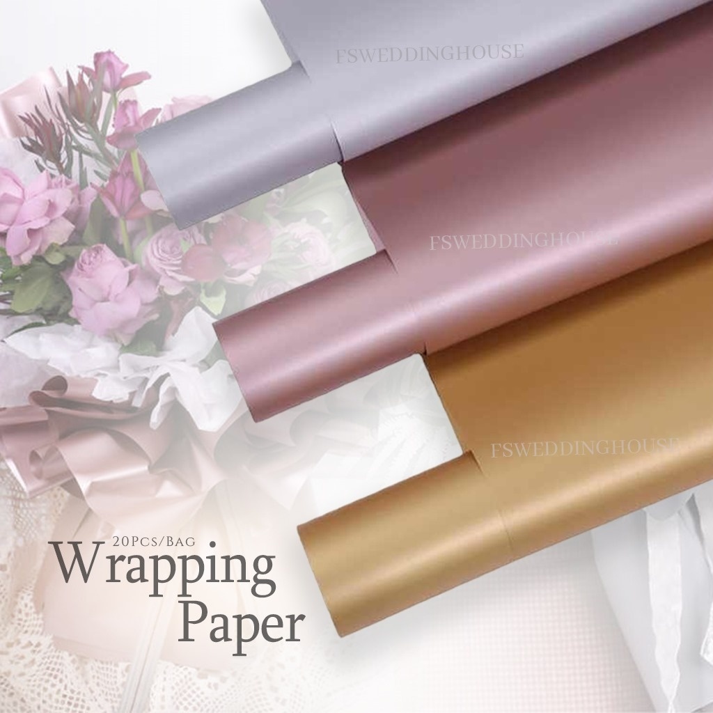 20PCS - PLAIN COLOUR WRAPPING PAPER/BOUQUET PAPER WRAPPER/GOLD WRAPPING ...