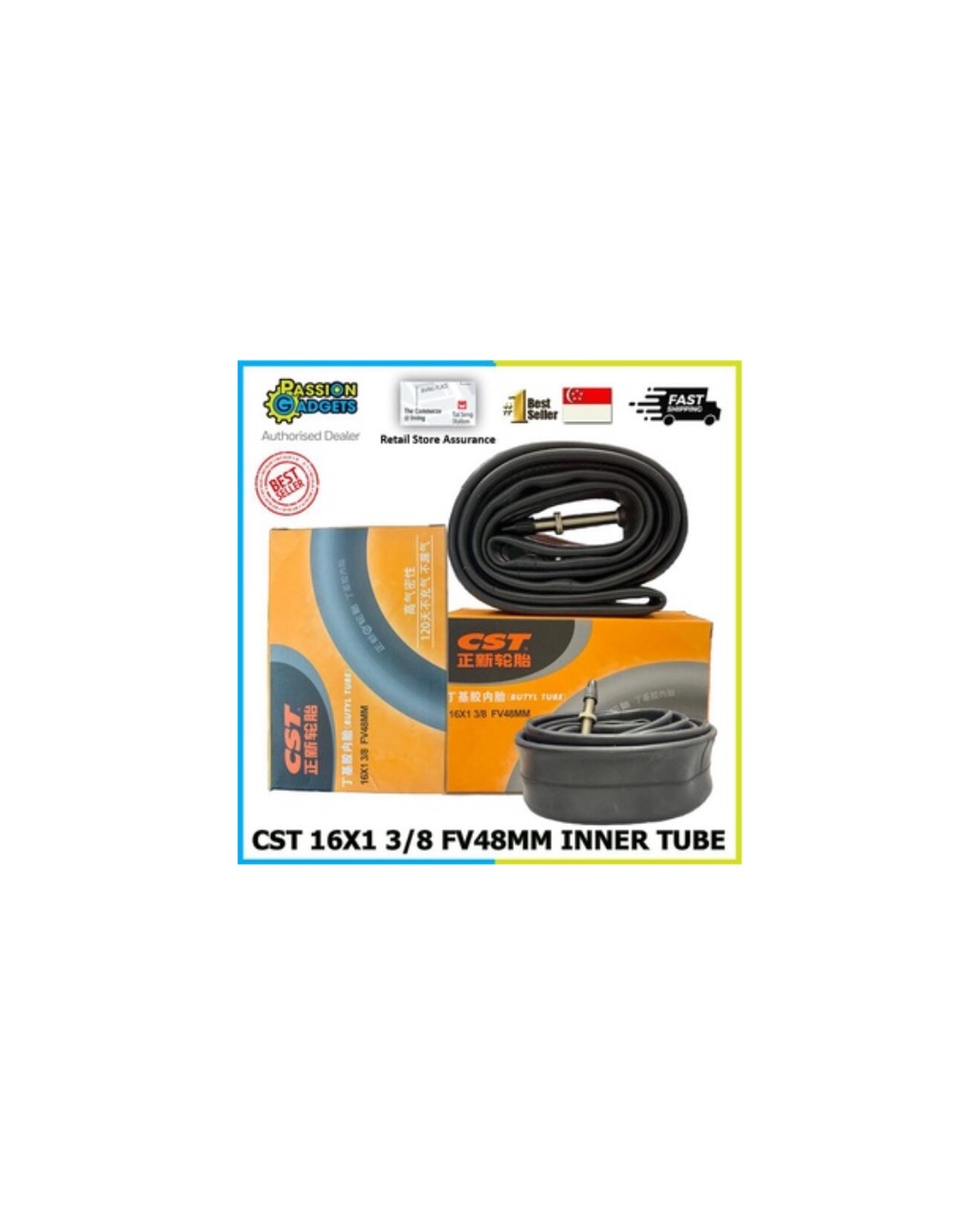 CST 16 Inch 349 Inner Tube 16x1 3/8 FV48MM | Shopee Singapore