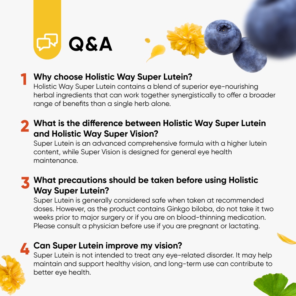 [Bundle of 2] Holistic Way Super Lutein - 60 Vegetarian Capsules x 2 ...