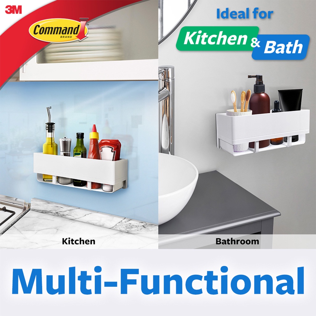 3M™ Command™ Caddy, 17723, Water Resistant, No Surface Damage, 1 pc ...