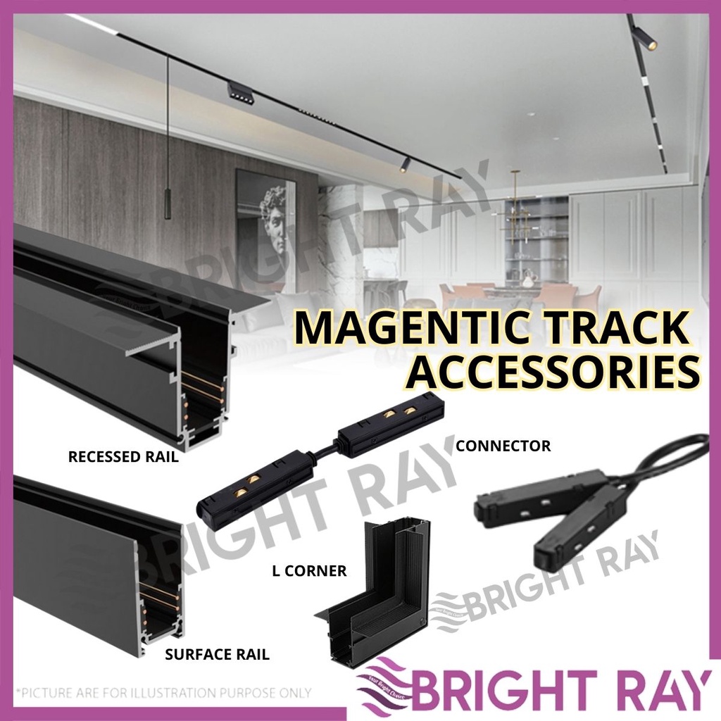 MAGNETIC Track Light System Recessed Magnetic Track Lighting Spotlight ...