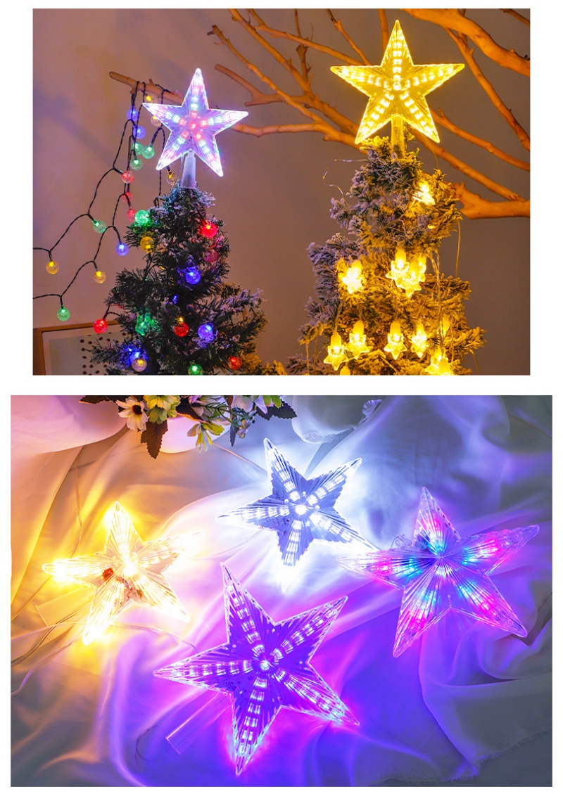 Christmas Tree LED Pentagram Light / Luminous Five-pointed Star Xmas ...