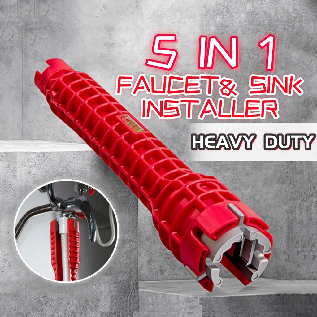 Faucet and Sink Installer 5 IN 1 Wrench Tool Water Sink Tap Pipe Repair ...