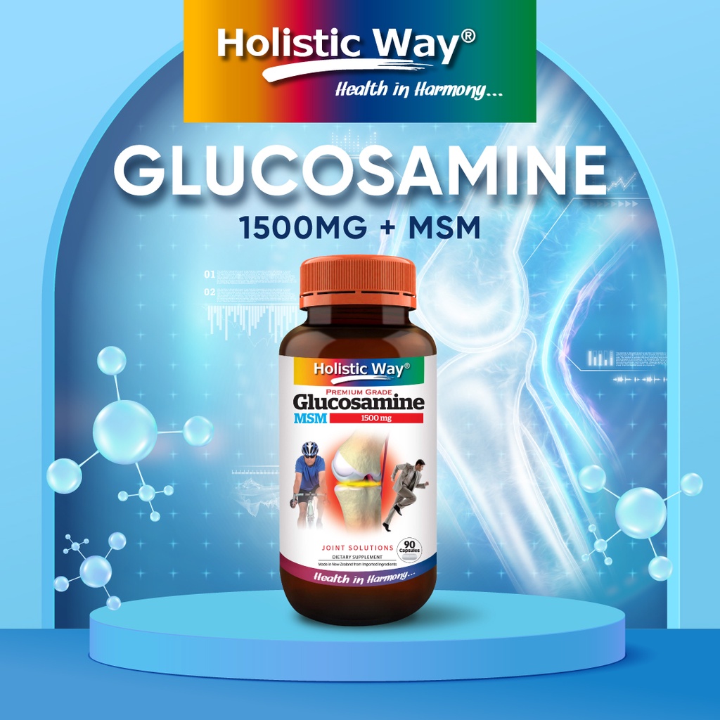 [Bundle of 4] Holistic Way Premium Grade Glucosamine 1500mg + MSM ( 90 ...