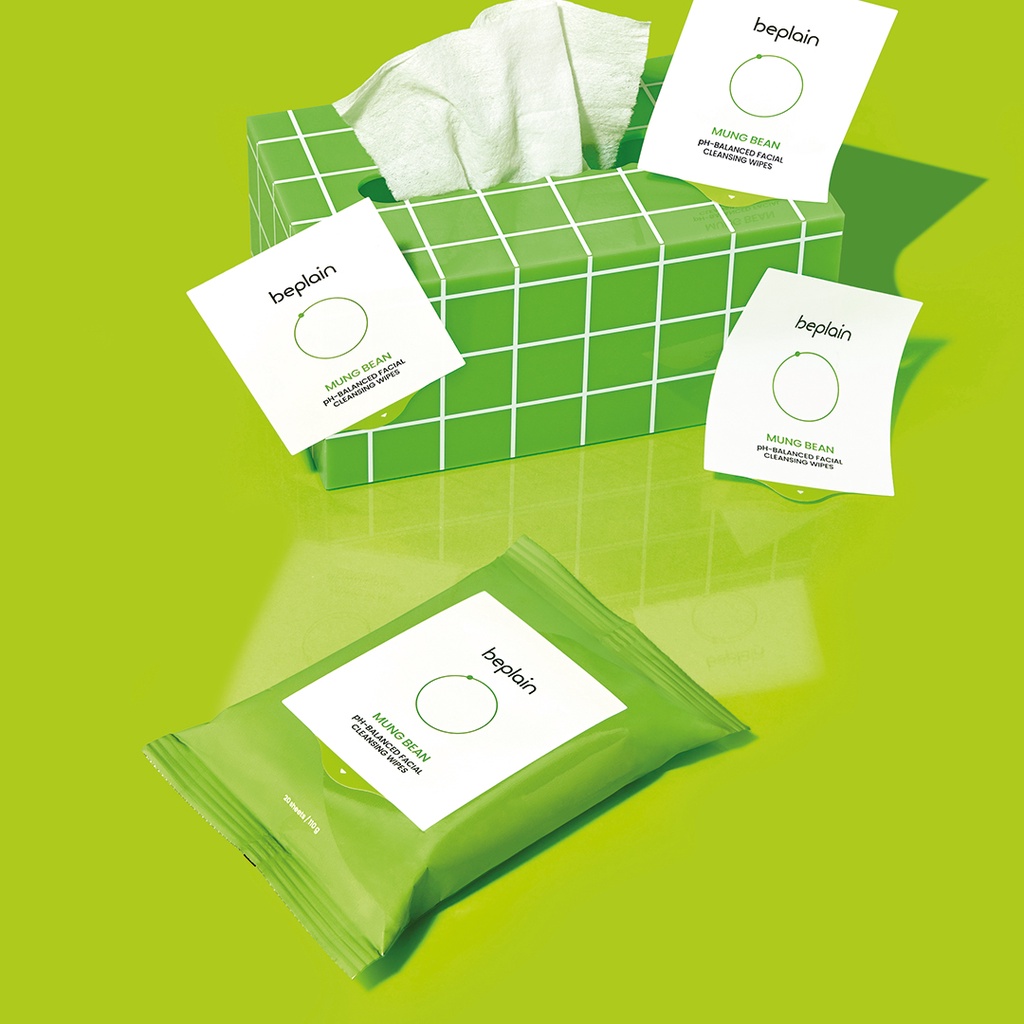 [beplain] 🇸🇬 Mung Bean PH-Balanced Cleansing Wipes 20s - Rinse Free ...