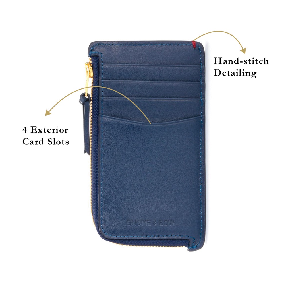 GNOME & BOW Gulliver Zip Coin Pouch Card Holder Women Men (100% Genuine ...
