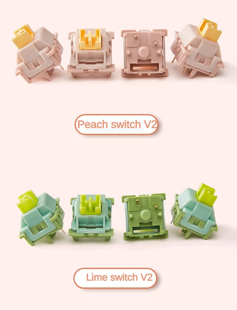 OUTEMU Peach Switch V2 Lime Switch V2 Customization Mechanical Keyboard Hot Swap Switch Dust ...