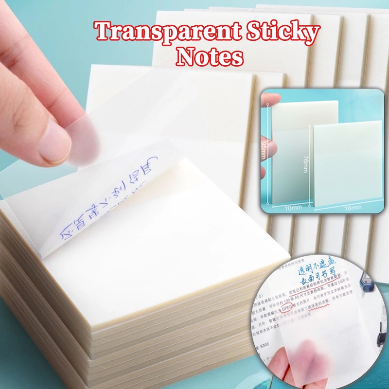 Transparent Sticky Note Waterproof Post It Sticky Notes PET Memo Pad ...