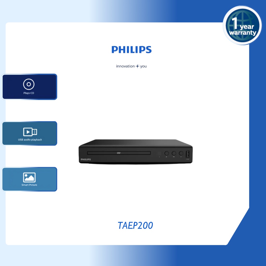 Philips TAEP200 DVD Player | Smart Picture | USB media playback ...
