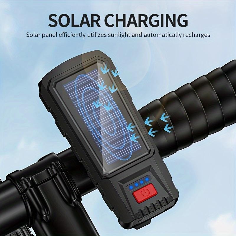 SMILINGSHARK Solar MTB Light Powered LED Bicycle Headlight High Decibel ...