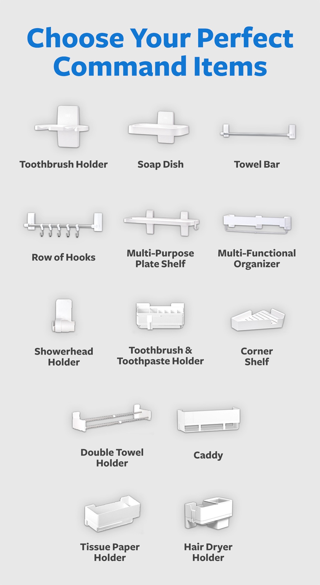 3M™ Command™ Bathroom Corner Shelf, 17715, Water Resistant, No Surface ...