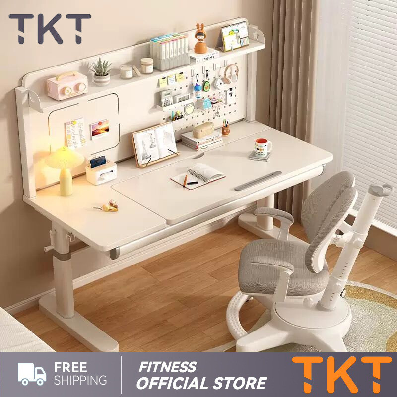 Children Study Table With Drawer Height Adjustbale Table With Bookshelf ...