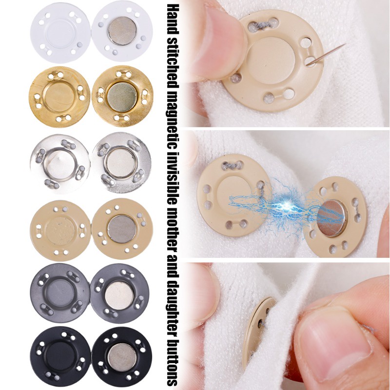 Automatic Magnetic Invisible Clothing Buttons Suitcase Bag Coat Buckle ...