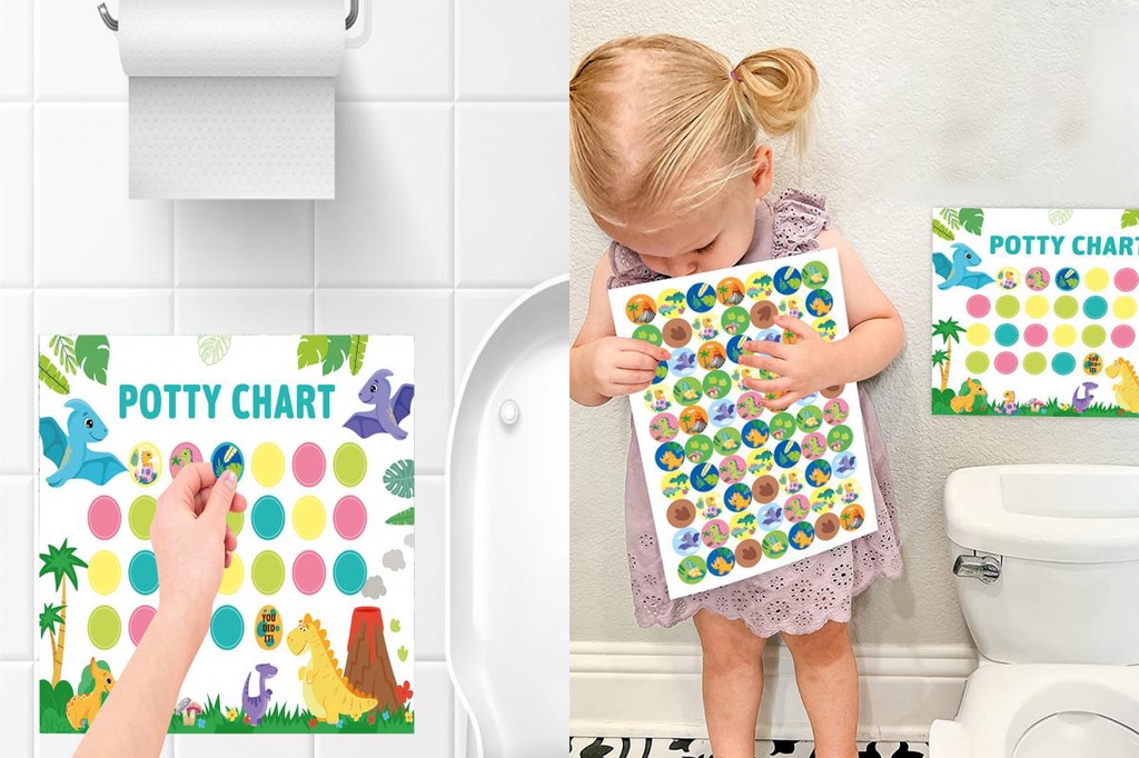 Potty Training Stickers for Toddlers Adorable Dinosaur Potty Training ...
