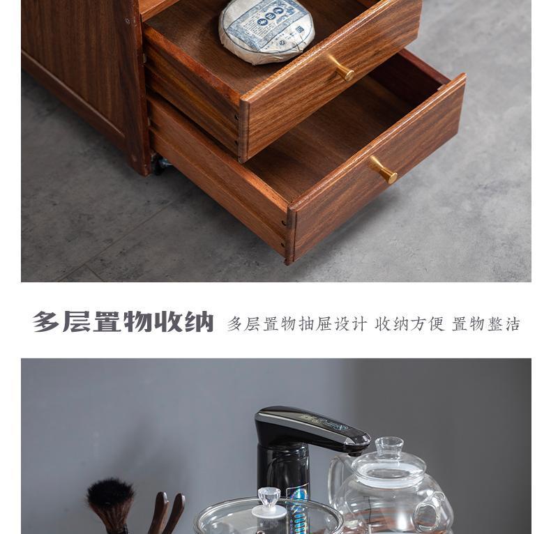 Solid Wood Mobile Tea Table Tea Table Home Balcony Small Tea Trolley ...